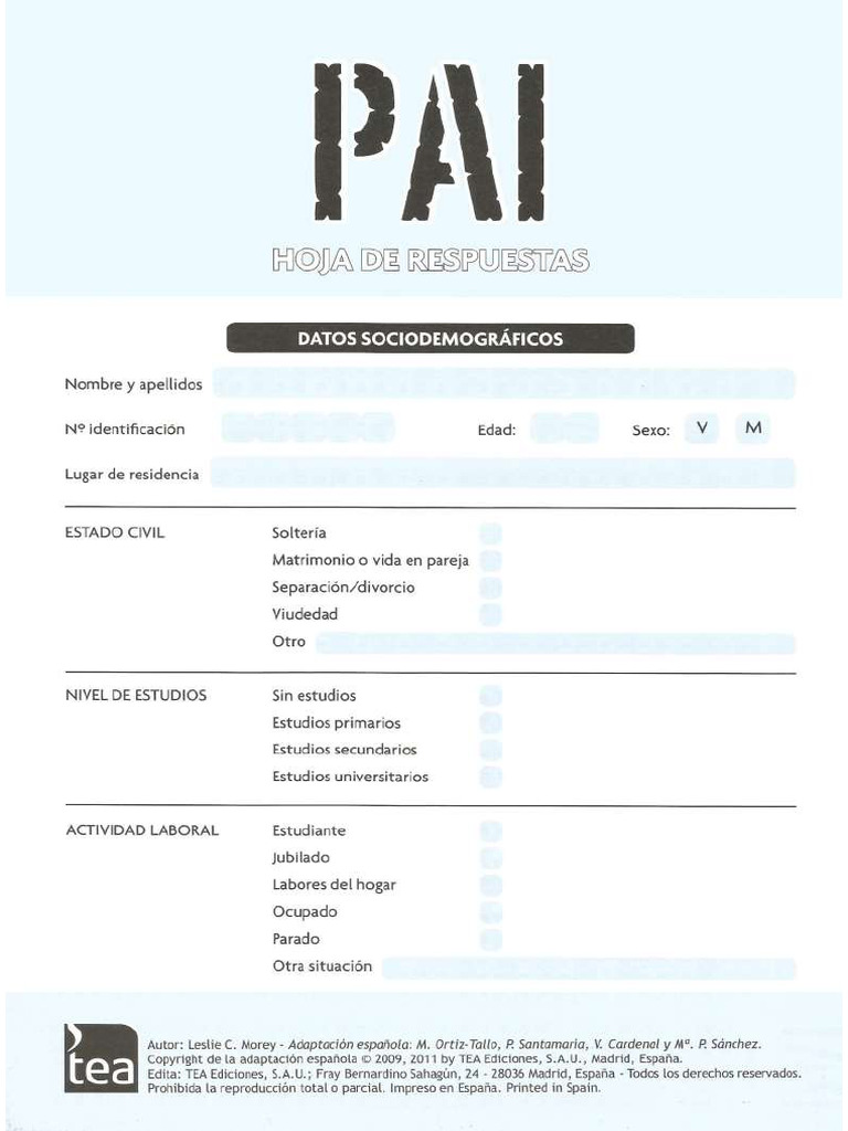 PAI-Hoja de Respuestas2 | PDF