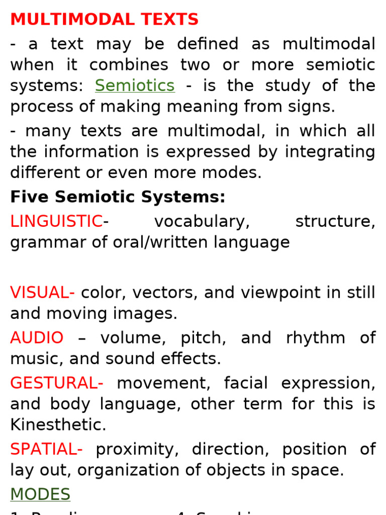 Multimodal Texts | PDF