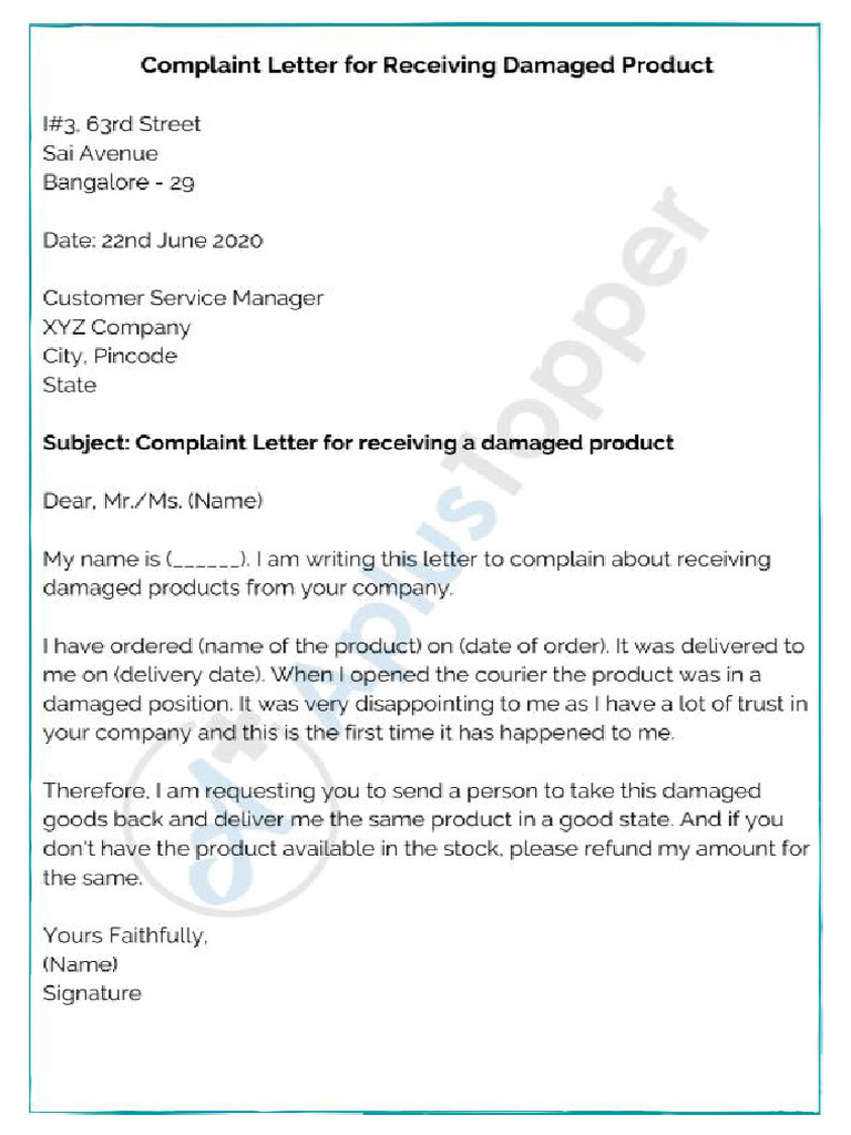 Complaint Letters | PDF