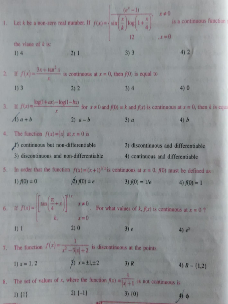 Continuity & Differentiability | PDF