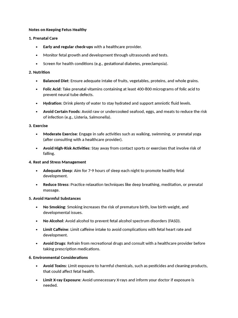 Essential Tips for Fetal Health | PDF | Wellness