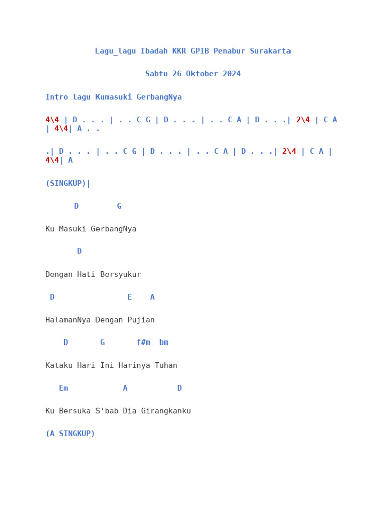 Lagu Untuk KKR Penabur | PDF | Seni & Disiplin Bahasa