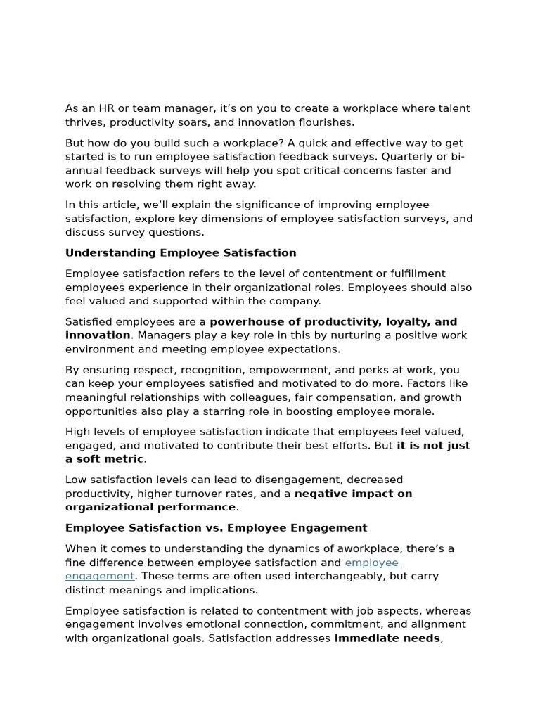 Employee Morale | PDF | Job Satisfaction | Employment