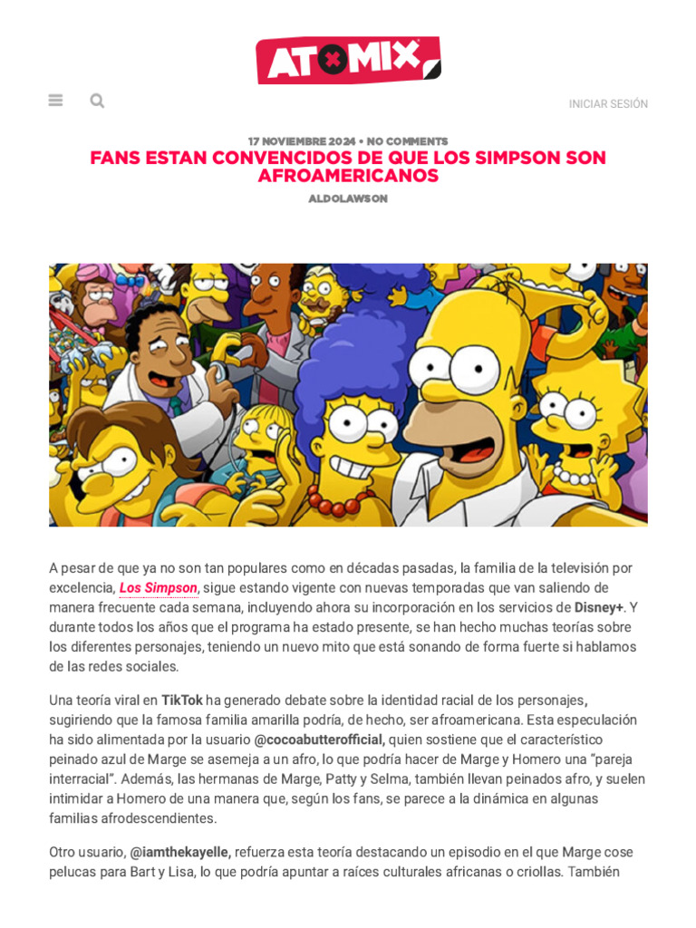 Teoría racial de Los Simpson | PDF | Afro | Los Simpsons