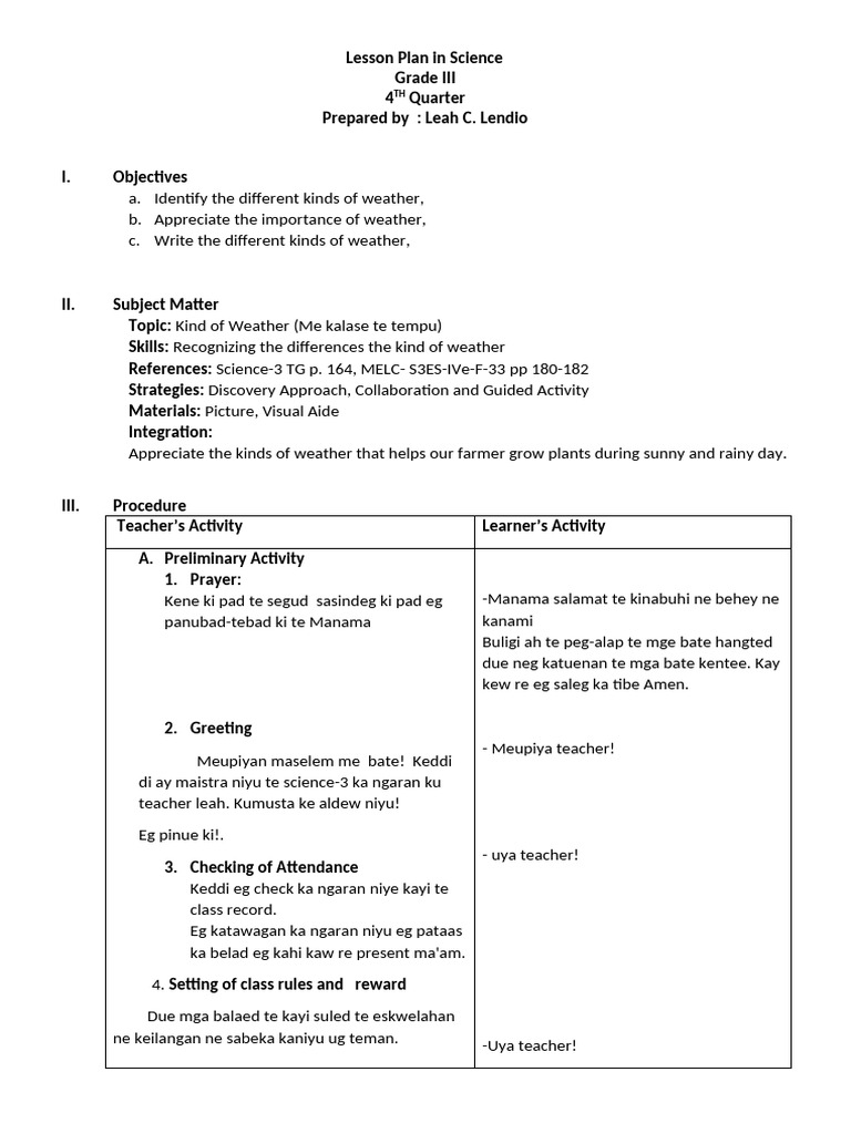 IPED Lesson Plan in Mathematics | PDF | Teaching | Learning