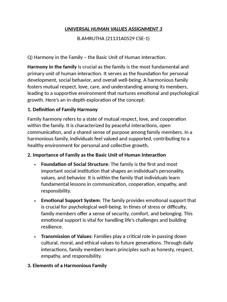 UHV-3 | PDF | Empathy | Family