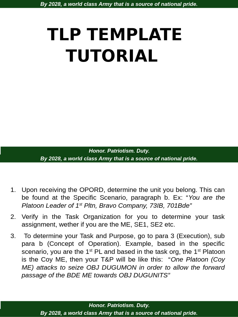 Final Format Printing TLP Template Tutorial | PDF | Maneuver Warfare ...