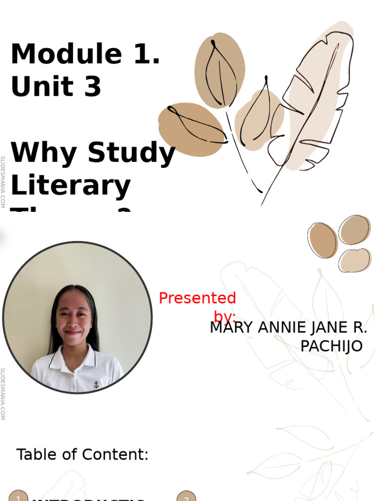 Eng 119 - Module 1 - Unit 3 - Pachijo | PDF | Theory | Literary Theory
