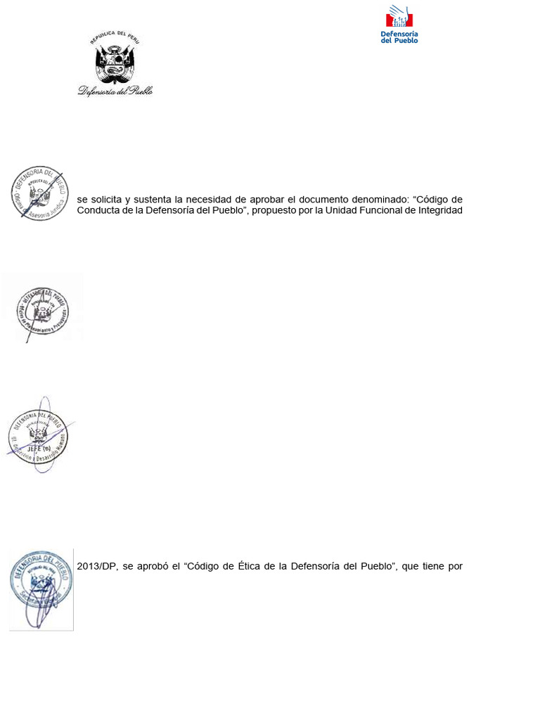 RES SEC GENERAL 189 2023 Codigo de Conducta de La Defensoria Del Pueblo | PDF | Corrupción ...
