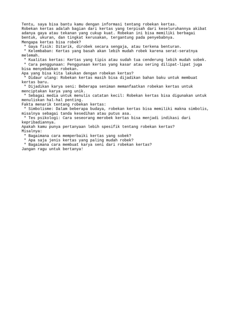 Apa Itu Robekan Kertas | PDF