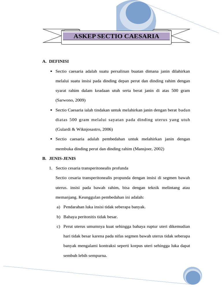 Sectio Caesaria Ok | PDF