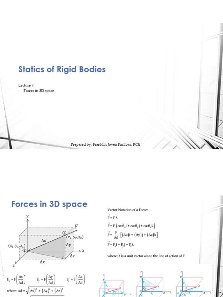 Statics-3d 241010 142215 | PDF | Force | Physical Quantities