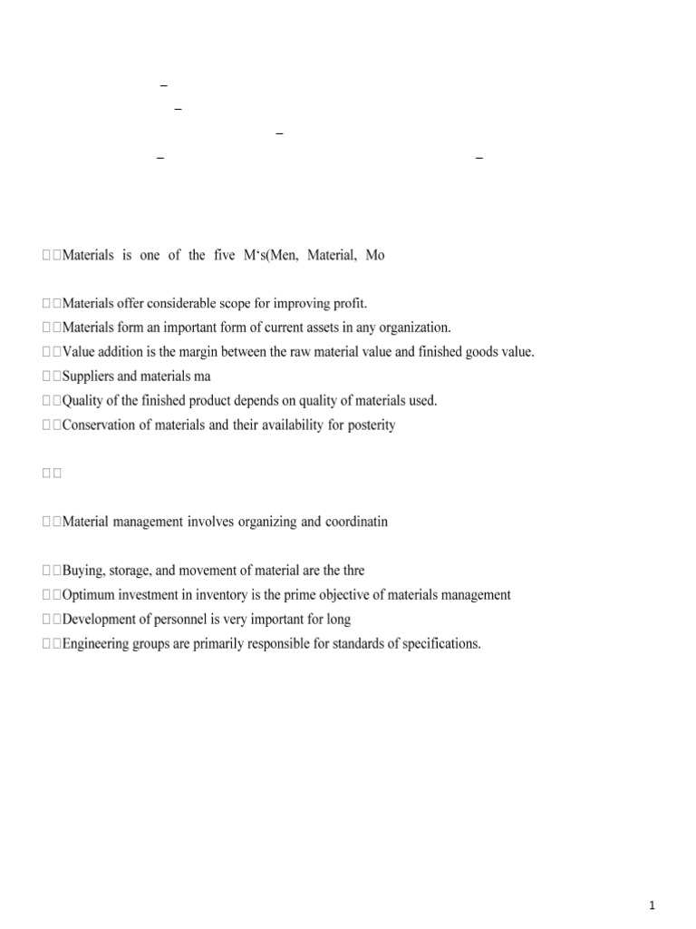 Materials Management in Operations Management | PDF | Inventory ...