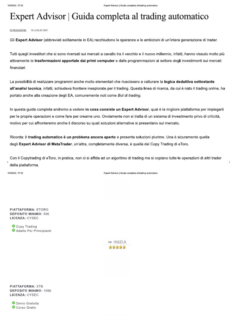 Expert Advisor | PDF