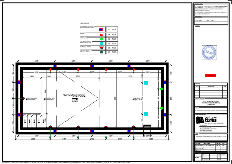 Proposed Swimming Pool Plan & Section | PDF
