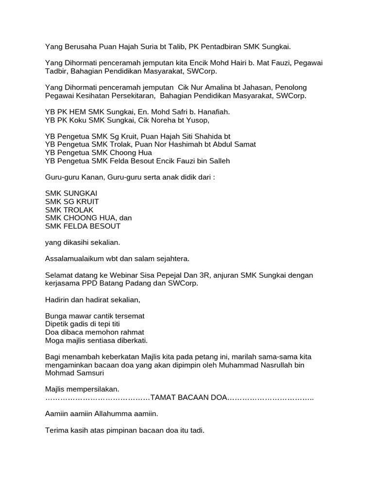 Teks MC Webinar | PDF