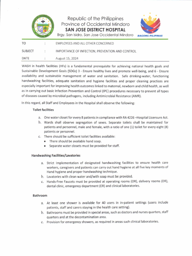 Hosp. Order - Infection, Prevention & Control | PDF