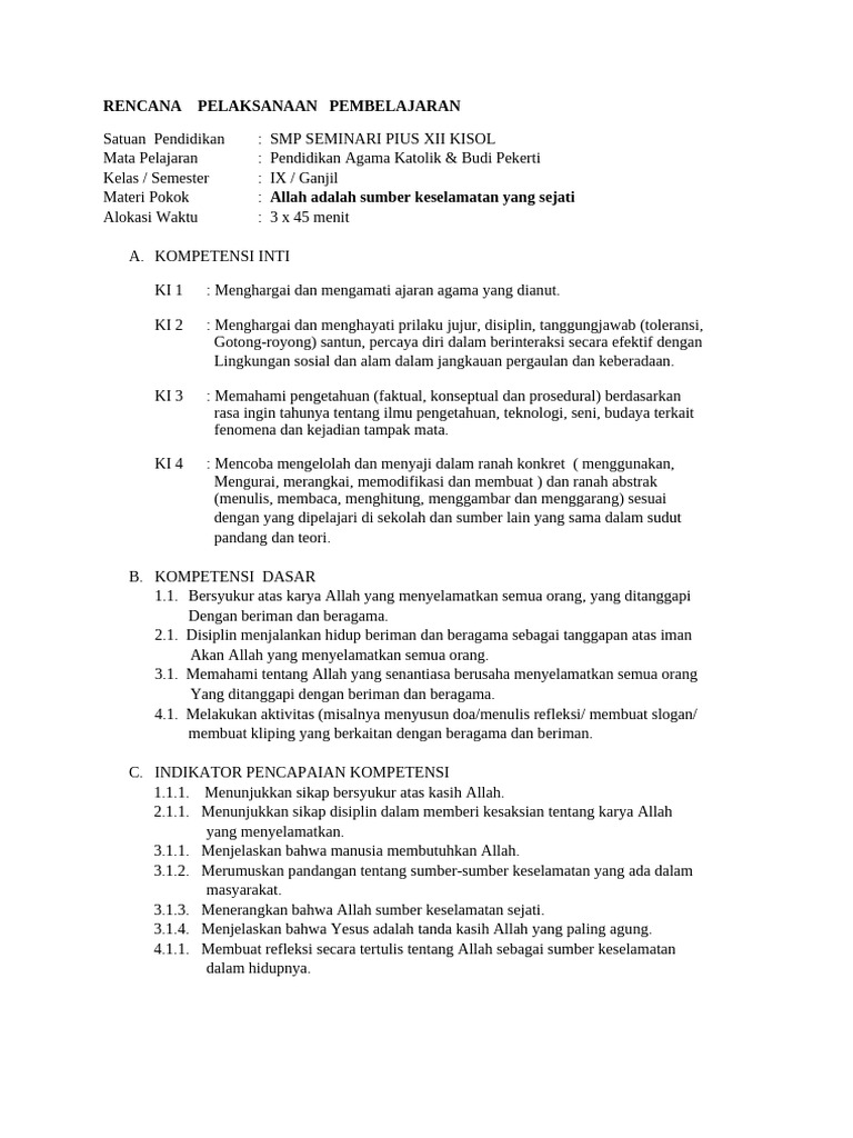 RPP Pak & BP KLS Ix K13 | PDF