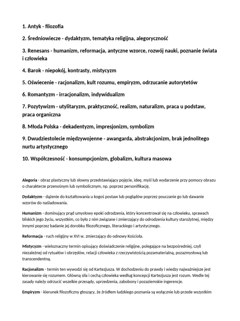 Epoki Literackie | PDF