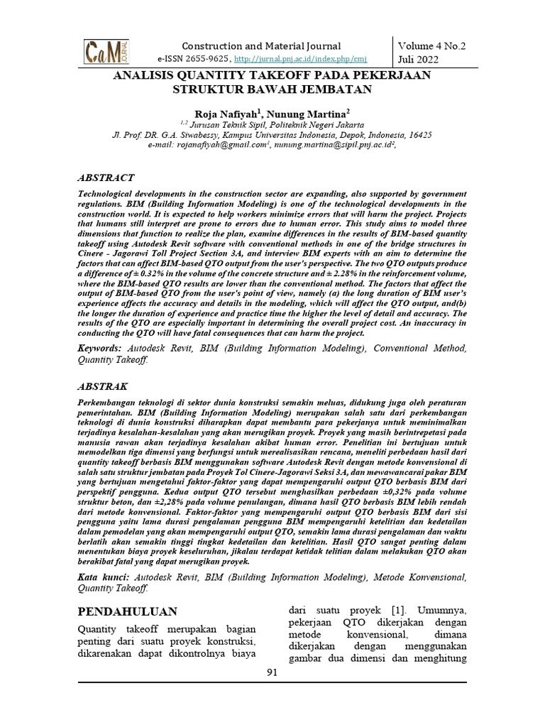 BIM vs Konvensional: QTO Jembatan | PDF