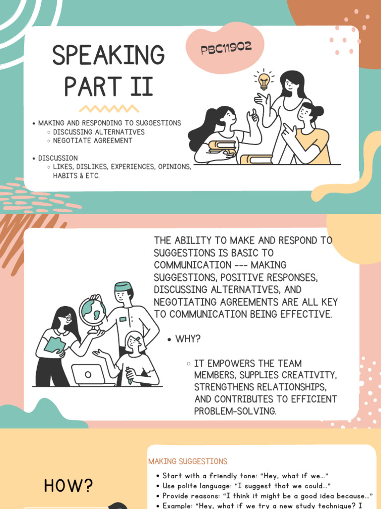 Week 5 Speaking Skills - Making and Responding To Suggestions | PDF ...