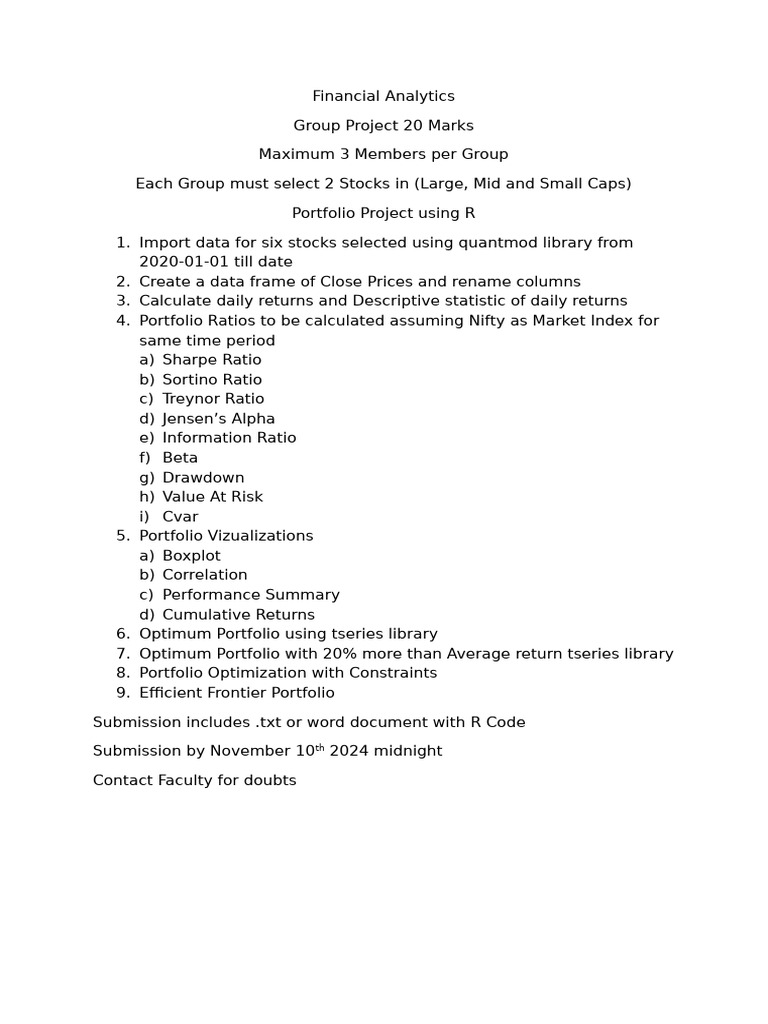 Financial Analytics Group Project | PDF | Finance & Money Management ...