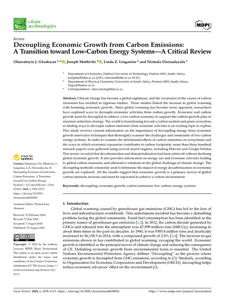 Decoupling Economic Growth Fro | PDF | Low Carbon Economy | Climate Change