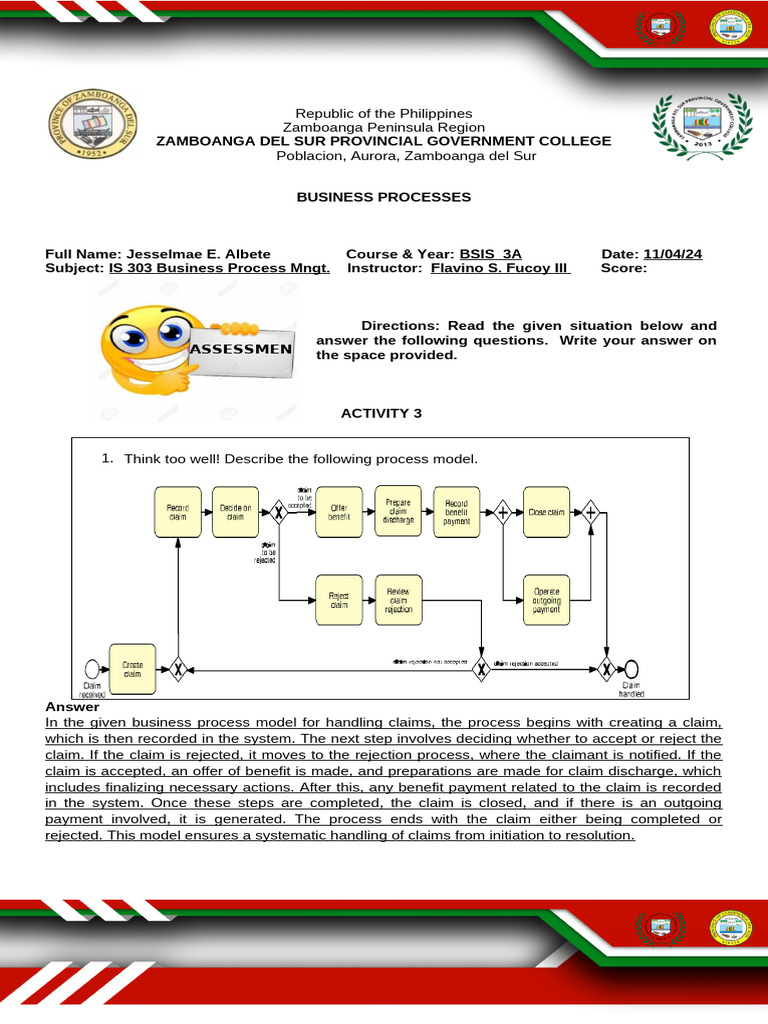 Business Process Model for Claims Handling | PDF