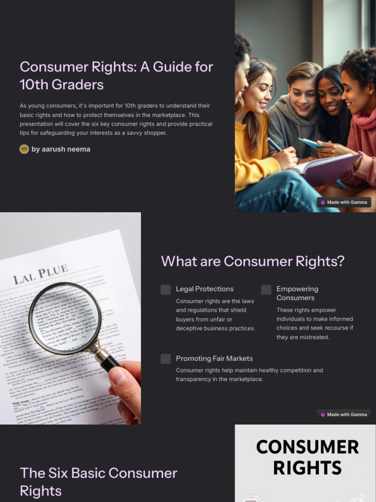 Consumer Rights Guide for 10th Graders | PDF | Consumer Protection ...