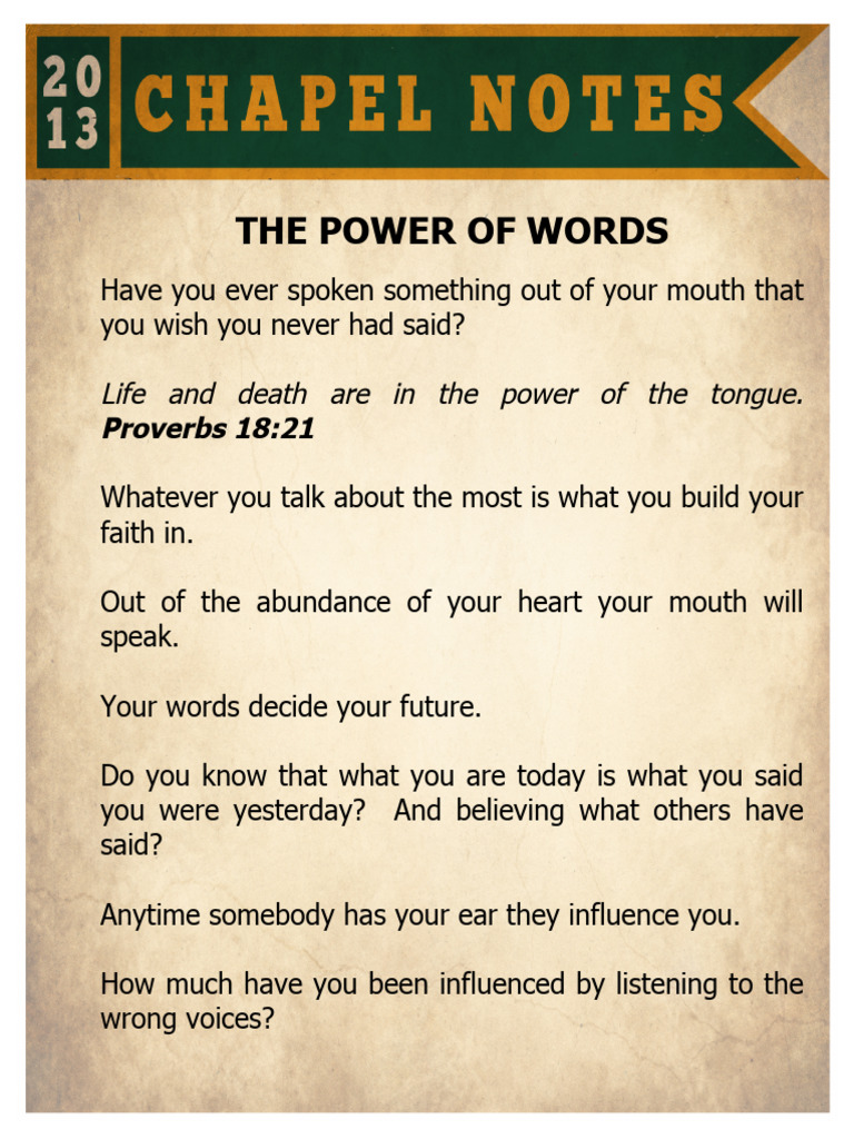 The Power of Words | PDF