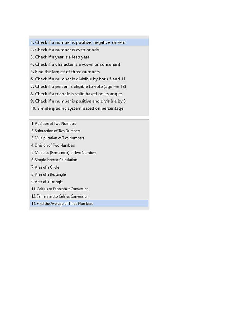 List of C Programs For CIA 2 | PDF