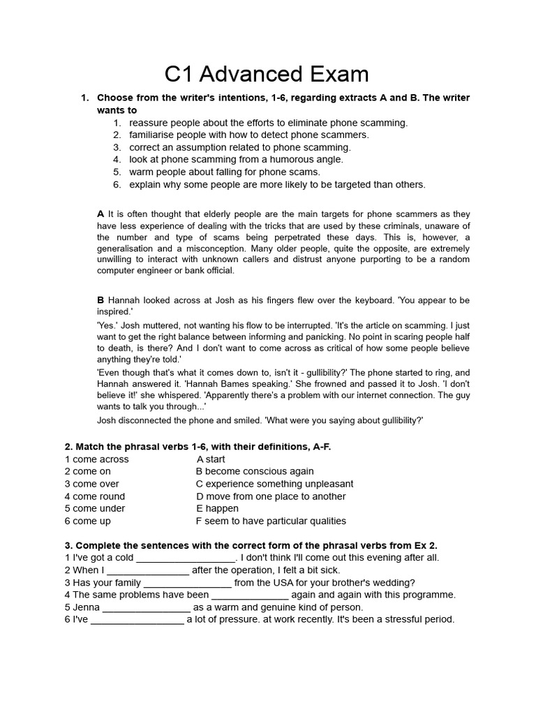 C1 Advanced Exam5 | PDF
