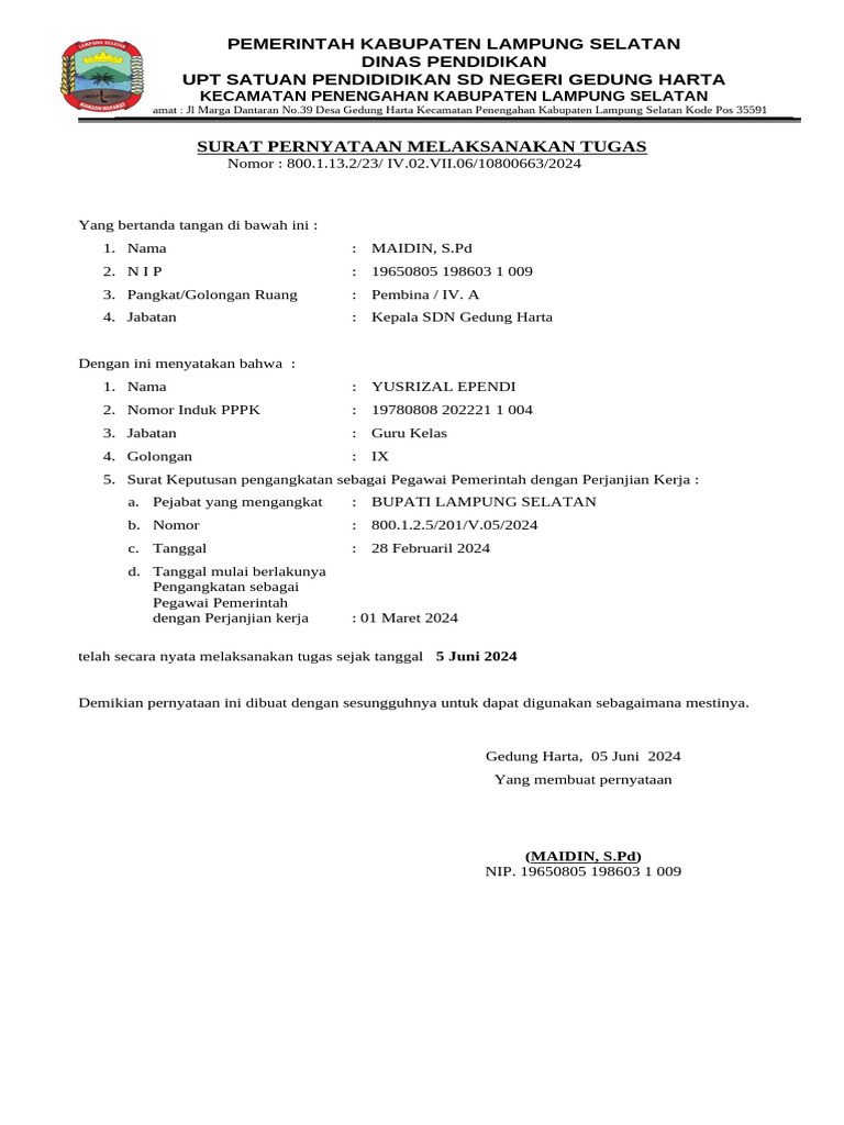 Contoh SPMT PPPK Tahap 1 | PDF