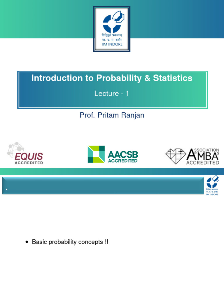 Lecture1 | PDF | Probability | Mathematical Concepts