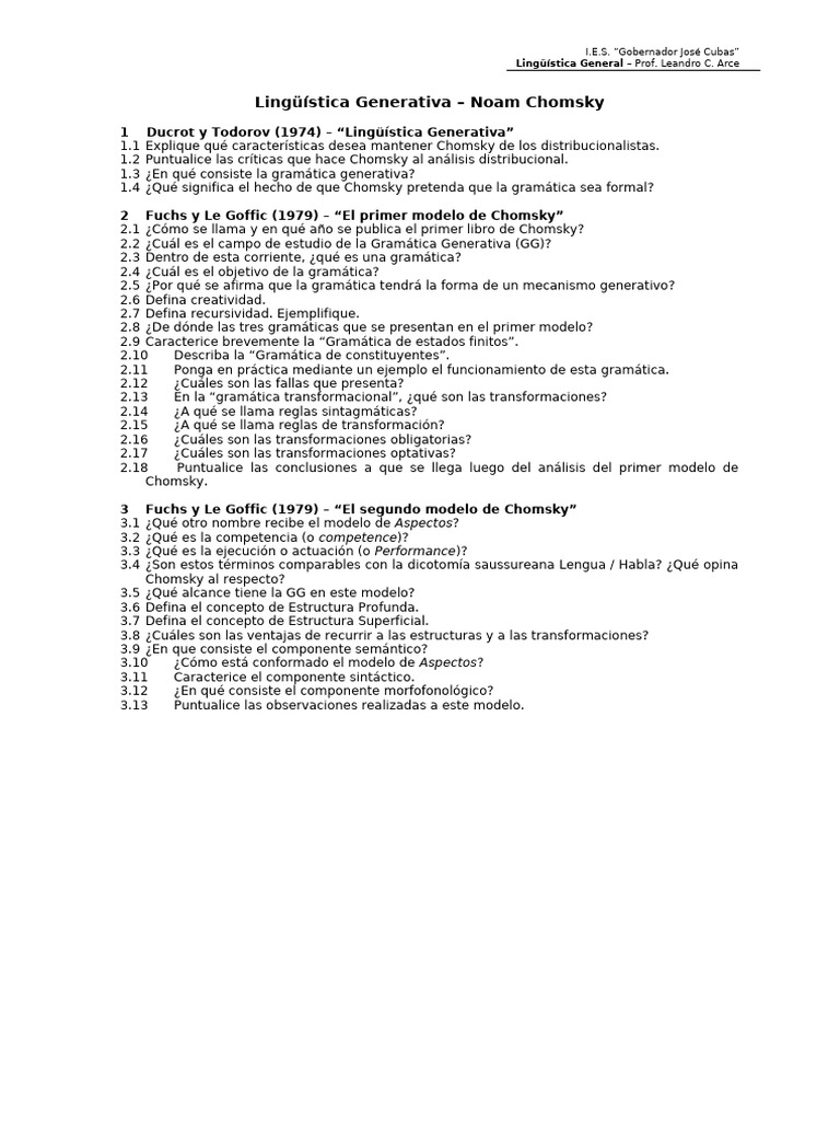 Introducción a la Gramática Generativa | PDF | Noam Chomsky | Lingüística