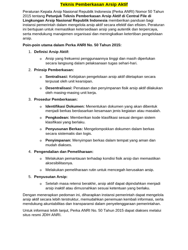 Teknis Pemberkasan Arsip Aktif | PDF | Kajian Bahasa Asing | Komputer