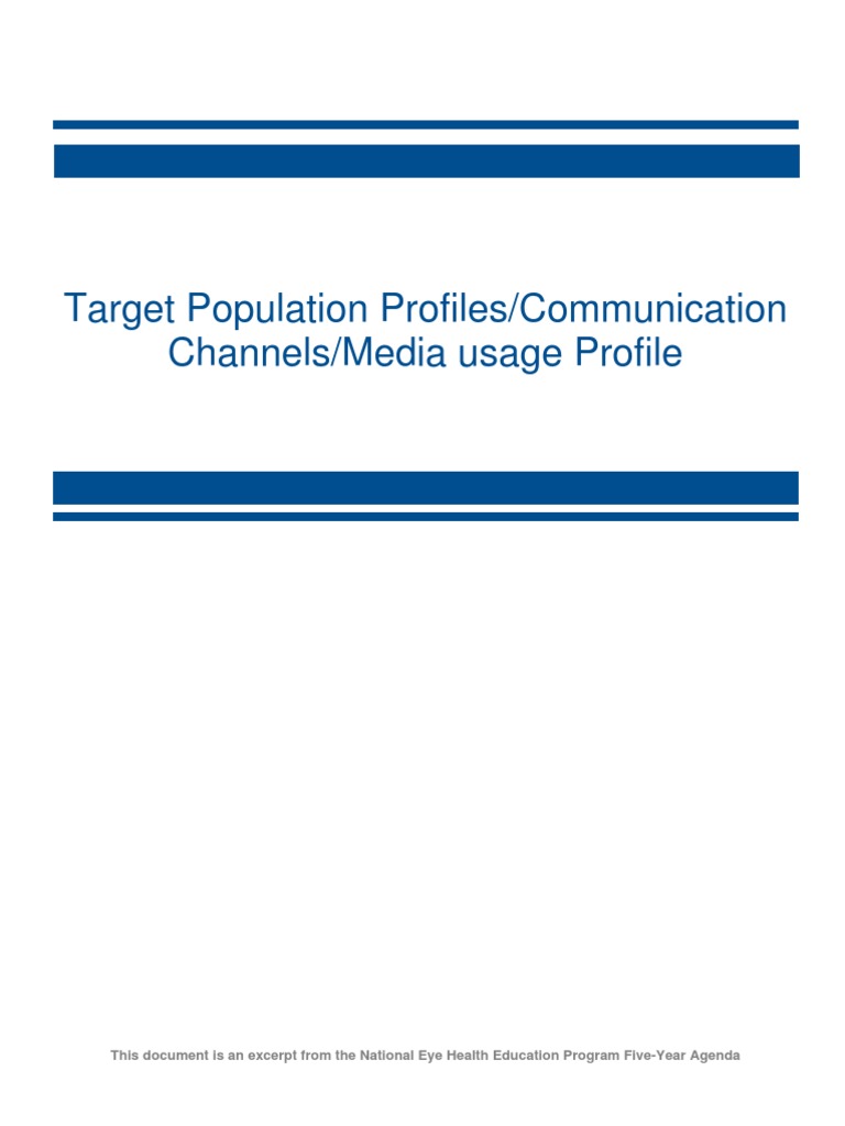 Target Population Profiles Communcation Channels Media Usage | PDF ...