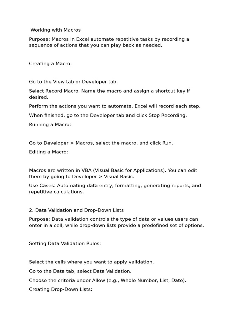 Document | PDF | Microsoft Excel | Macro (Computer Science)