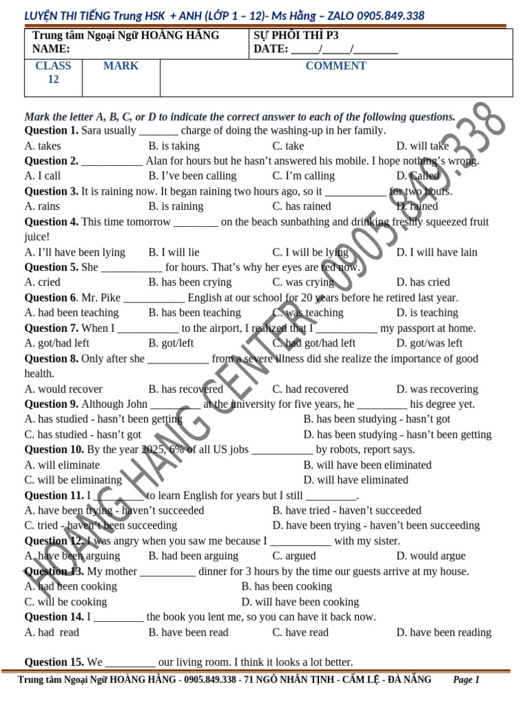 CD 2 Su Phoi Thi Test 3 PL T7-2024 | PDF | Language Arts & Discipline