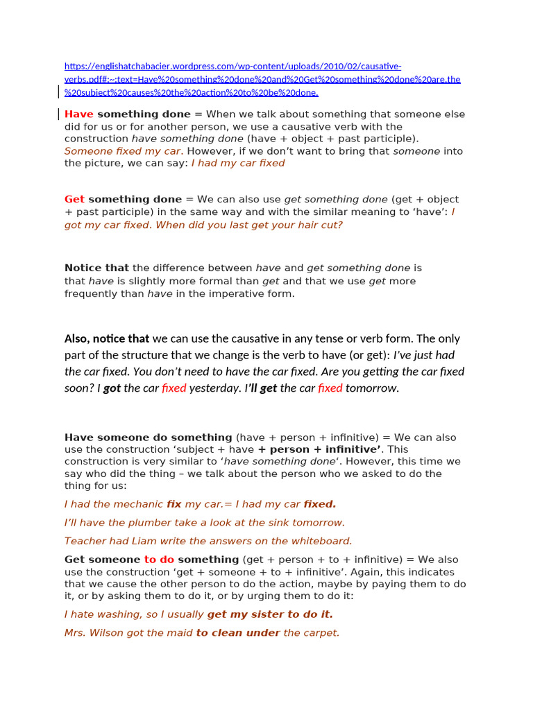 Have Something Done Vs Get SMTH Done | PDF | Verb | Grammar