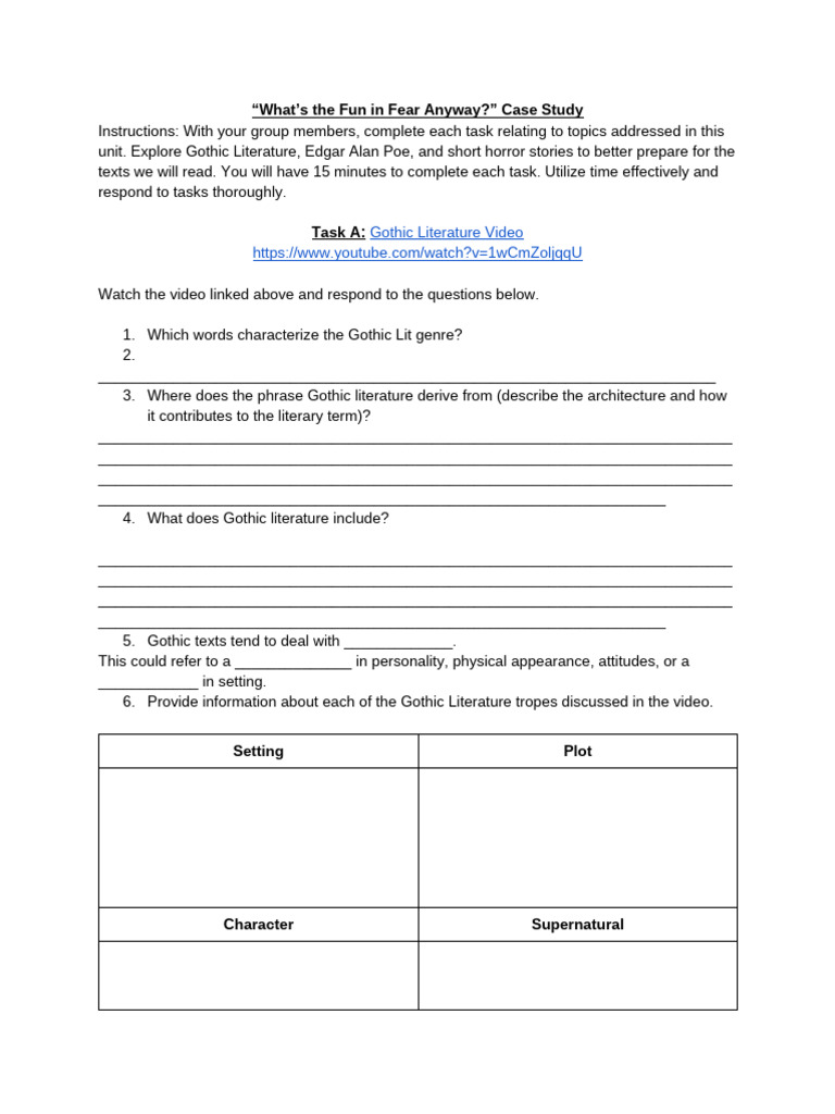 Exploring Gothic Literature and Fear | PDF | Gothic Fiction | Horror ...