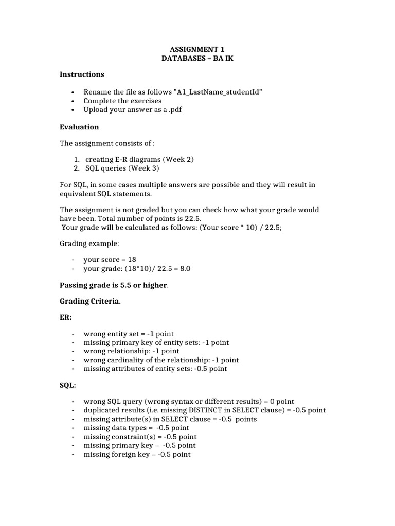 Assignment 1 | PDF | Sql | Relational Model