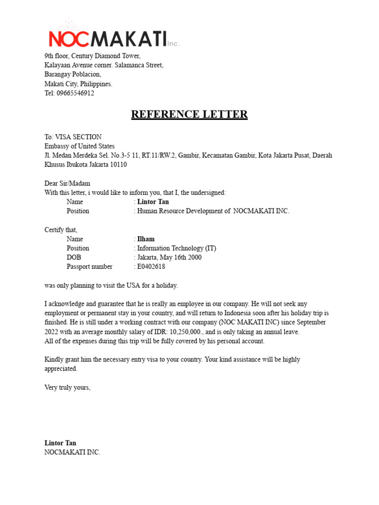 Reference Letter Ilham | PDF