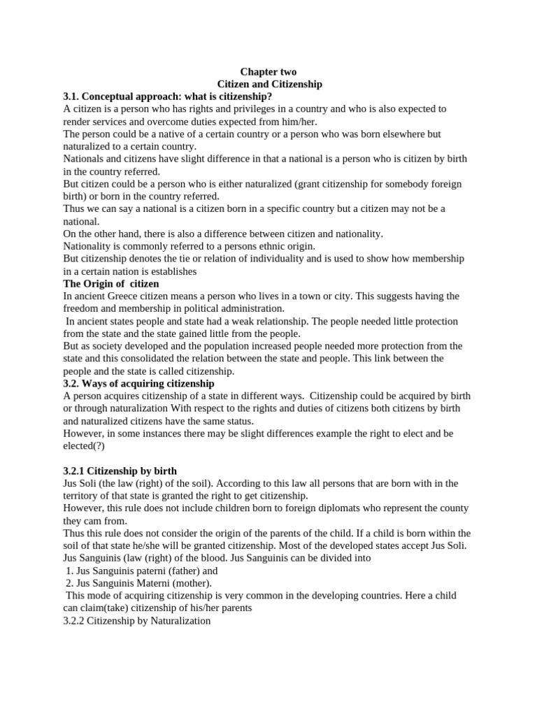Citizenship Chapter Two | PDF | Naturalization | Citizenship