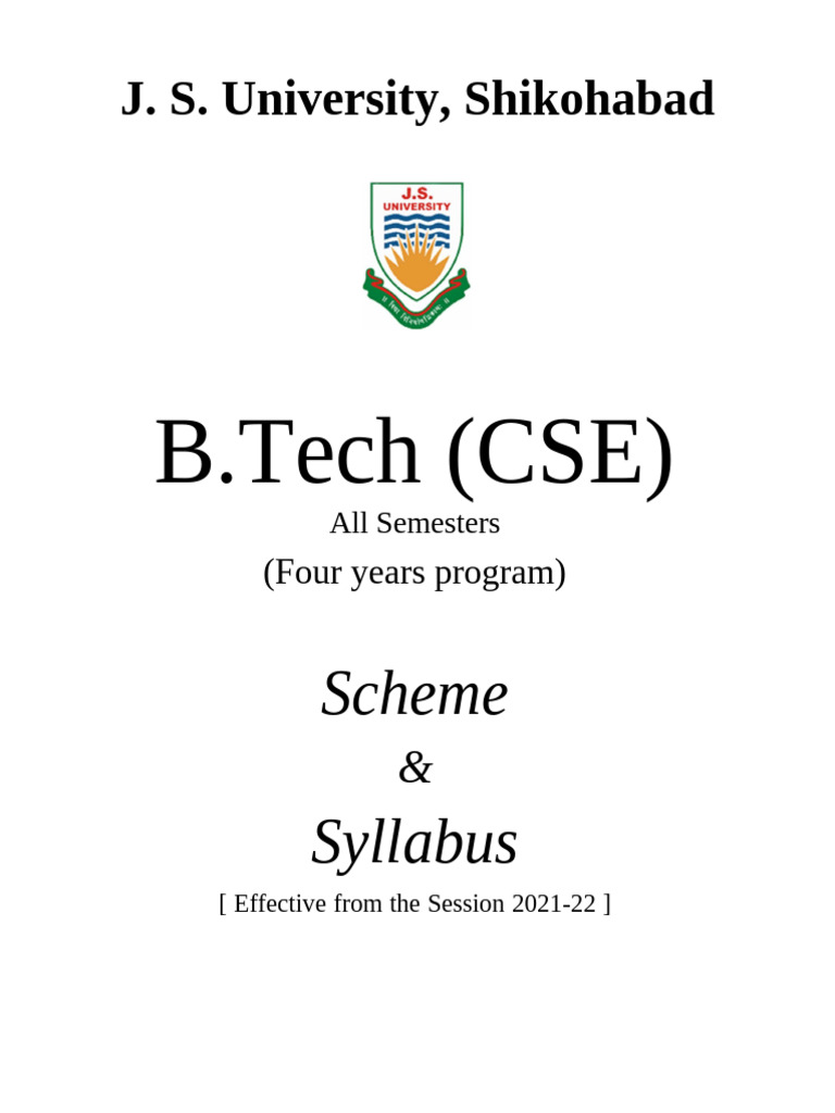 B.Tech CSE Syllabus 2021-22 | PDF | Special Relativity | Derivative
