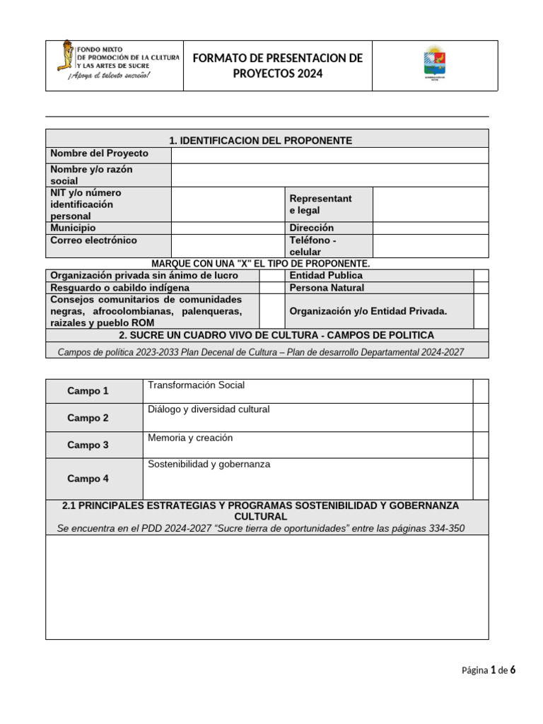 Formato Proyectos 2024 | PDF