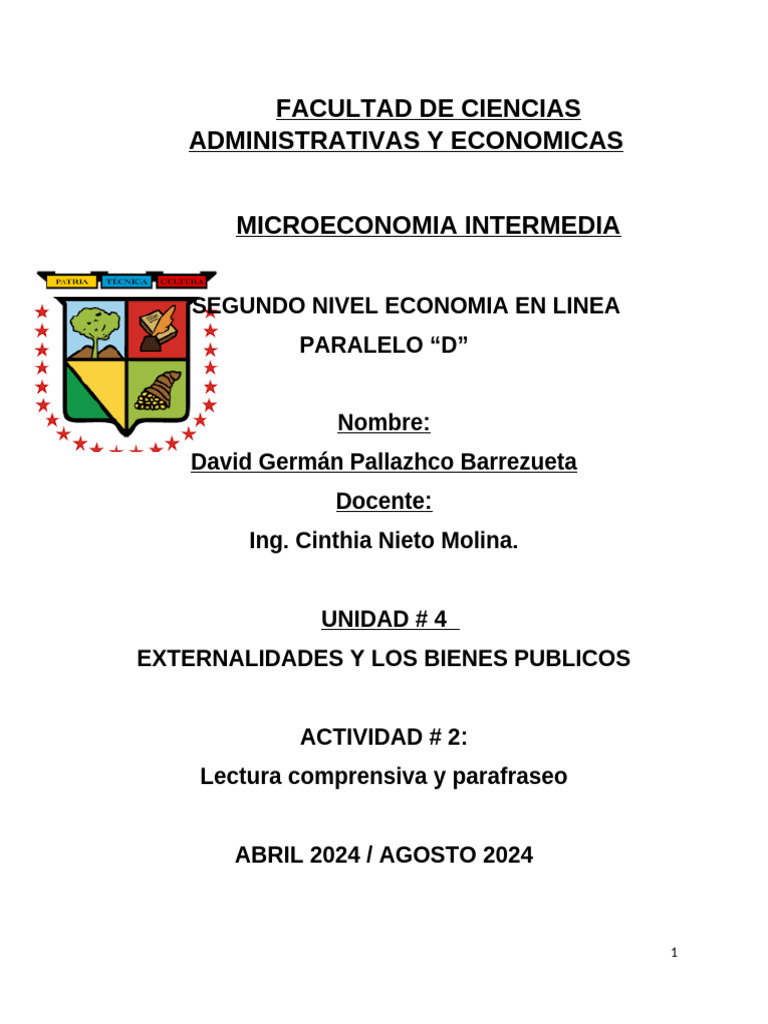 Externalidades y Bienes Públicos | PDF | Exterioridad | Mercado (economía)