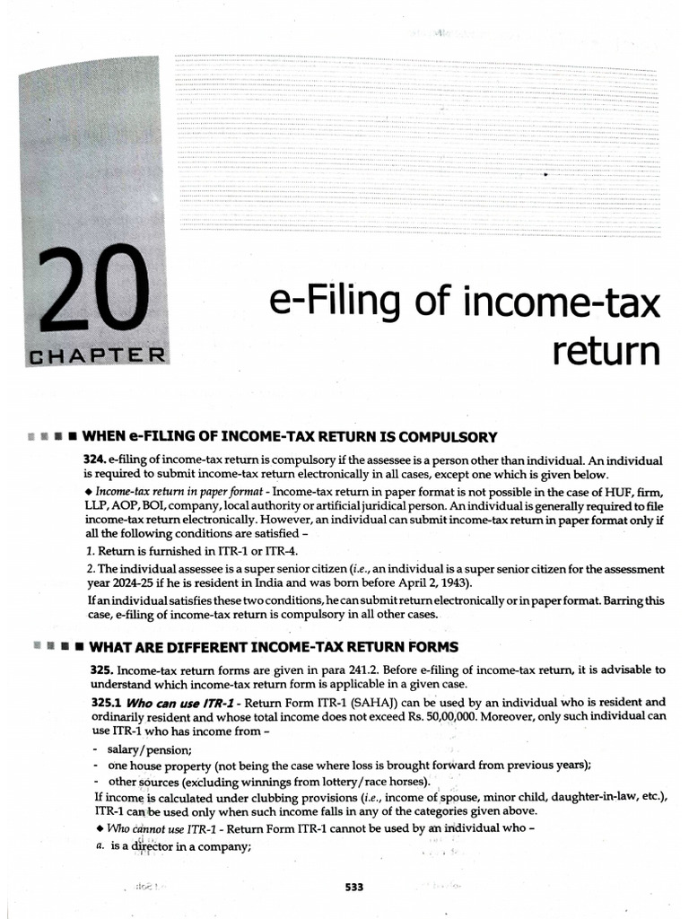 E-Filling of Income-Tax Return | PDF