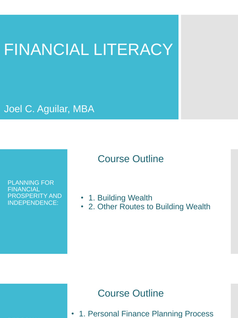 Financial Literacy for Prosperity | PDF | Net Worth | Debt