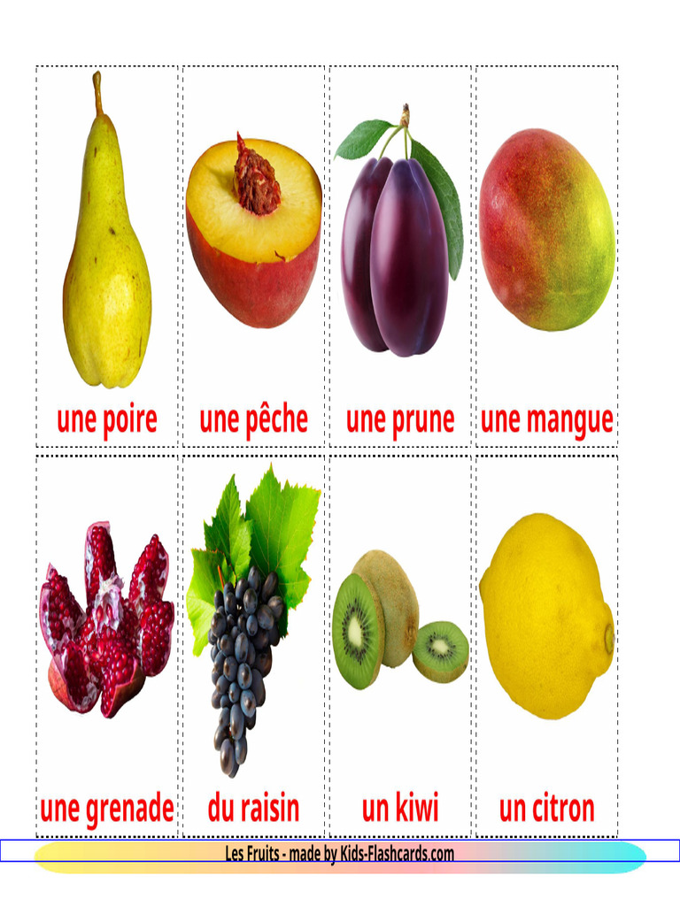 Free French Fruit Flashcards | PDF